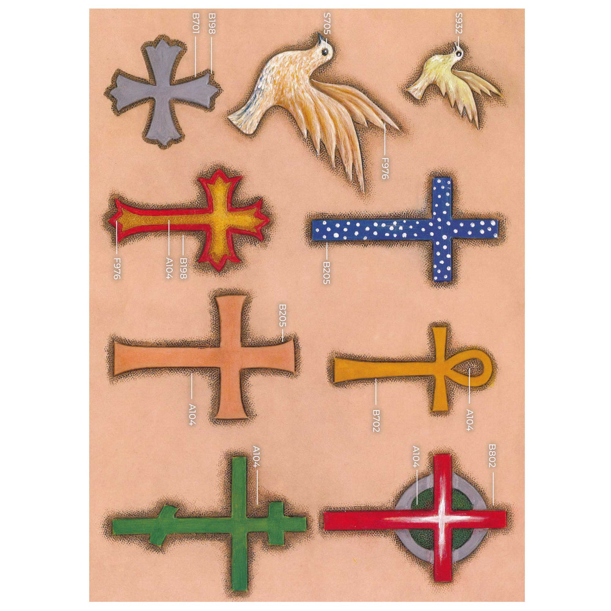 Cross & Dove Easy Trace Reusable Leather Tooling Pattern MakerAid® 789 ...